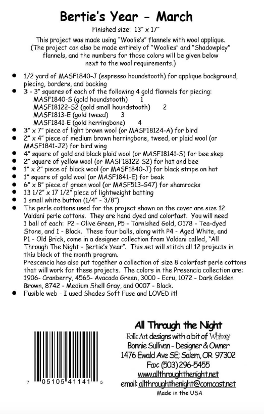 1323 - Bertie's Year (March) – All Through The Night, LLC.