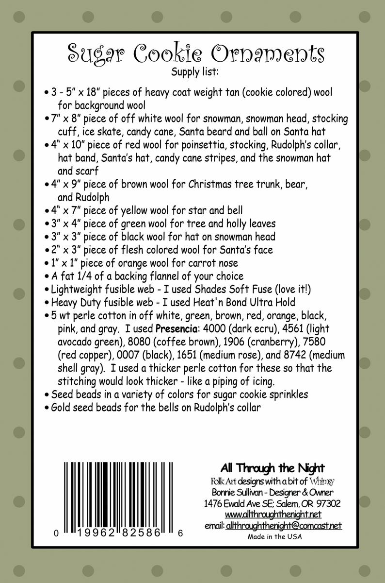 1822 - Sugar Cookie Ornaments – All Through The Night, LLC.